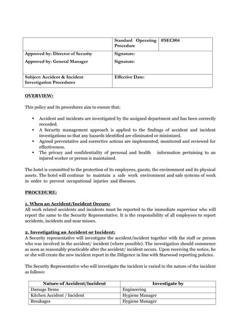 Incident Management Sop Template