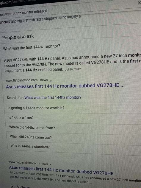 People Also Ask What Was The First 144hz Monitor Asus VG278HE With 144 Hz Panel Asus Has