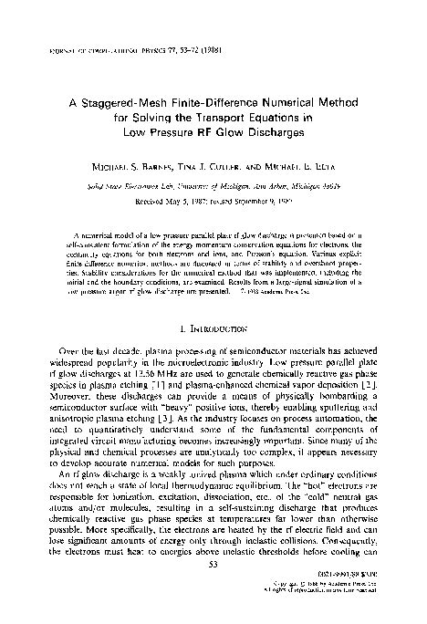 Pdf A Staggered Mesh Finite Difference Numerical Method For Solving