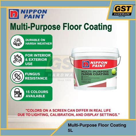 5l Nippon Paint Multi Purpose Floor Coating Shopee Malaysia