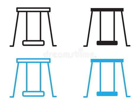 Swing Icon Black And White Vector Outline Sign Stock Vector Illustration Of Leisure