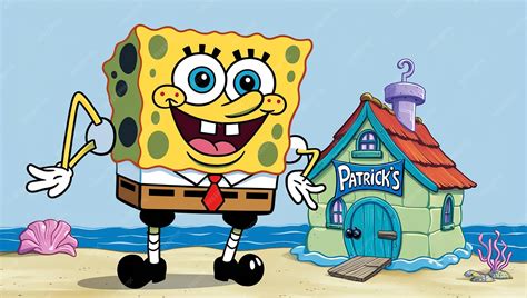 Classic Spongebob Cartoon Animation Premium Ai Generated Image