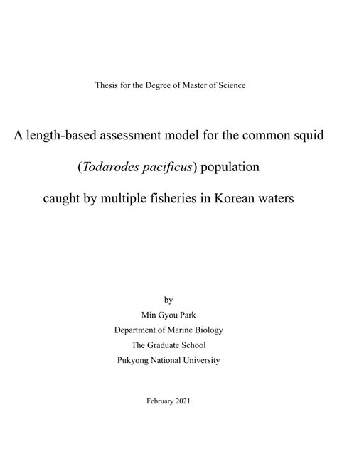 Pdf A Length Based Assessment Model For The Common Squid Todarodes