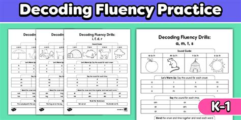 Phonics Decoding Fluency Drills Practice Worksheets