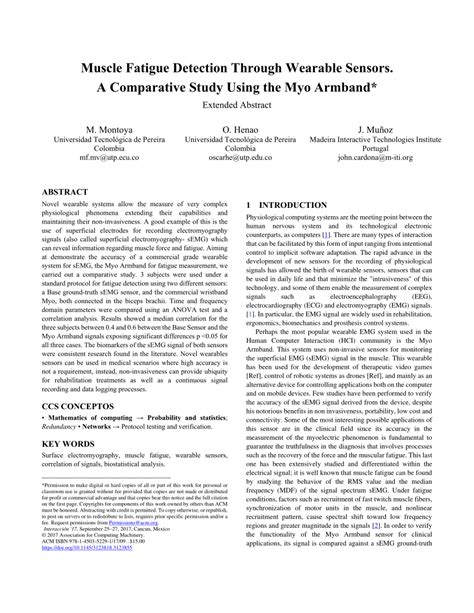 Pdf Muscle Fatigue Detection Through Wearable Sensors A Comparative