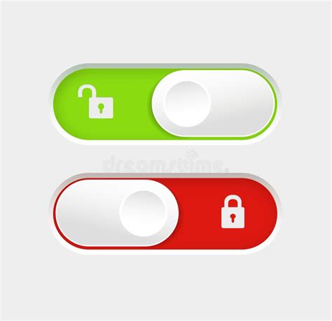 Blocked And Unlocked Toggle Switch Buttons Material Design Switch