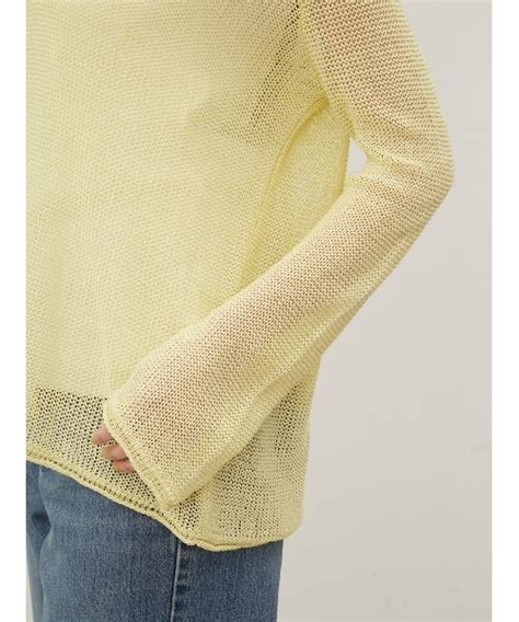 Mila Owen（ミラオーウェン）の「リネン混ローゲージシアーニット【手洗い可能】（ニット セーター）」 Wear