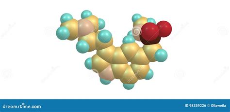Sumatriptan Molecular Structure Isolated On White Stock Illustration