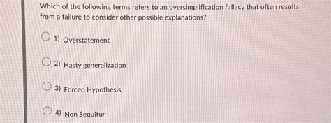 Solved Which Of The Following Terms Refers To An