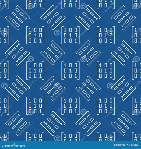 Mathematics Matrix Vector Concept Blue Line Seamless Pattern Stock