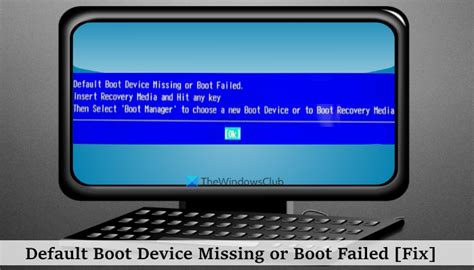 Default Boot Device Missing Or Boot Failed Fix