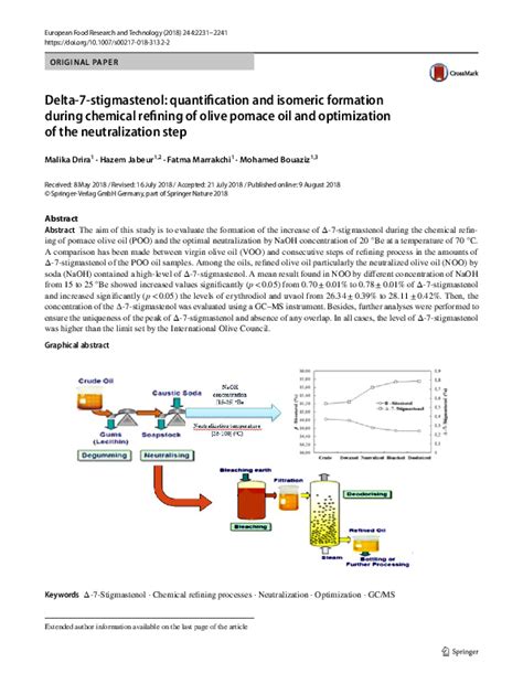 Pdf Delta 7 Stigmastenol Quantification And Isomeric Formation