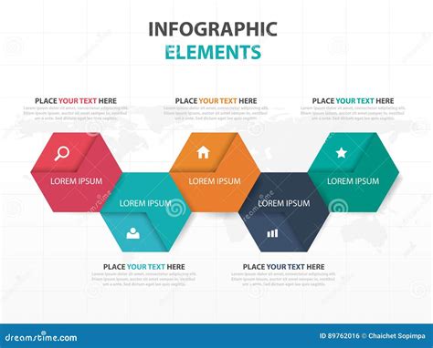 Abstract Colorful Hexagon Business Timeline Infographics Elements Presentation Template Flat