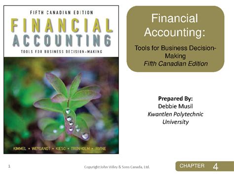 Financial Accounting Concepts Lecture Notes Chapter 4 Financial Accounting 1 Tools For