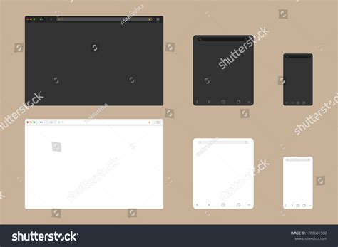 Web Browser Window Mockup Light Dark Stock Vector Royalty Free 1788681560 Shutterstock