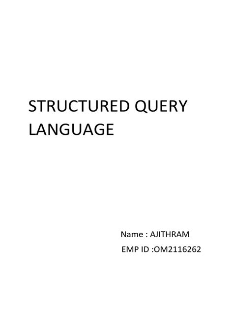 Ddl Dml Dcl Dql Tcl 1 Pdf Sql Information Technology Management