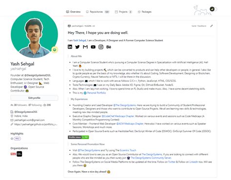 Yash Sehgal · Issue 429 · Eddiehubcommunityawesome Github Profiles · Github
