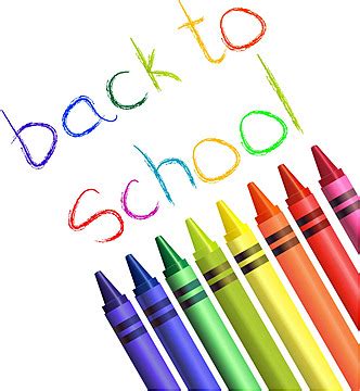 Back To School Background Supplies Crayon Colored Vector Supplies