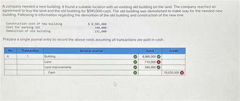 Solved A Company Needed A New Building It Found A Suitable
