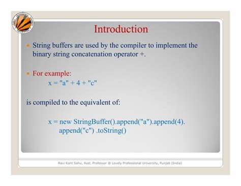 String Handlingstring Buffer Class Ppt