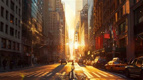 Dynamic Cityscape In Intense Sunlight Showcasing Light And Shadows