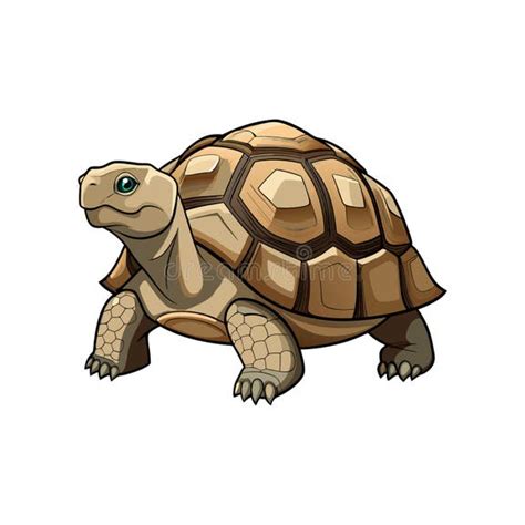 Realistic Gopher Tortoise In Its Ecosystem Stock Image Illustration