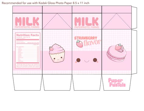 Kawaii Pastel Milk Box Paper Toys Template Paper Doll Template Kawaii Crafts
