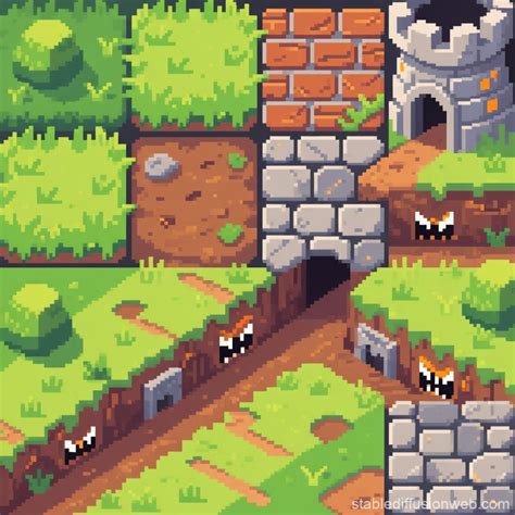 Pixel Art Tower For A Tower Defense Game Prompts Stable Diffusion Online
