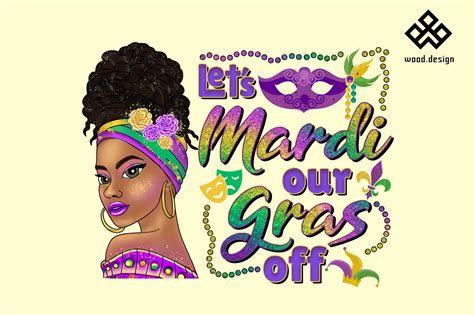 Mardi Gras Afro Girl Black Woman Png Graphic By Wood Design · Creative
