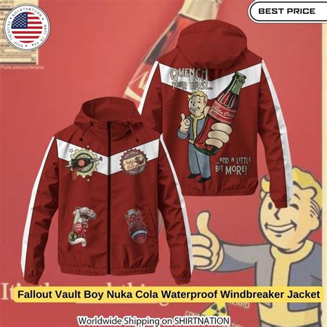 Fallout Vault Boy Nuka Cola Waterproof Windbreaker Jacket • Shirtnation