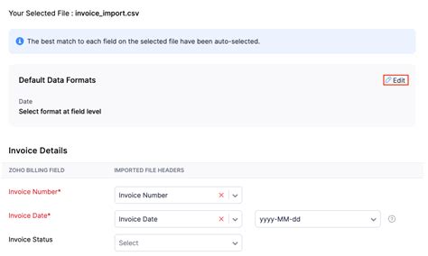 Import Data Help Zoho Billing