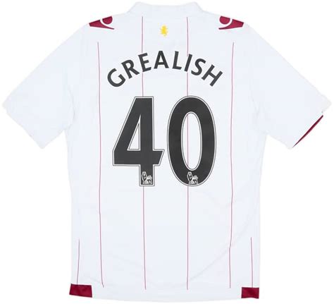 2014 15 Aston Villa Away Shirt Grealish 40 8 10 S