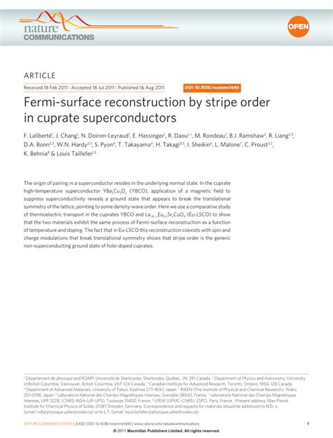 Pdf Fermi Surface Reconstruction By Stripe Order In Cuprate Superconductors