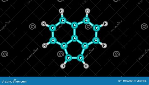 Acenaphthylene Molecular Structure Isolated On Black Stock Illustration