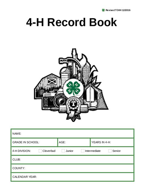 4 H Record Book Wsu Doc Template Pdffiller