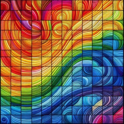 Rainbow Grid A Grid Pattern Where Each Square Is Filled With A D Stock