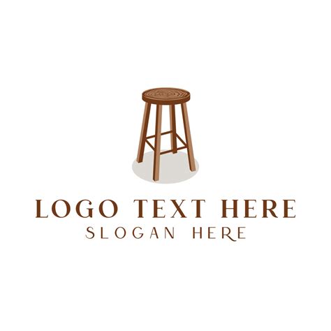 Handcrafted Wooden Chair Stool Logo For Interior Decoration And Furniture