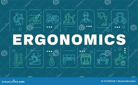 Ergonomics Blue Word Concept Cartoon Vector 315858223