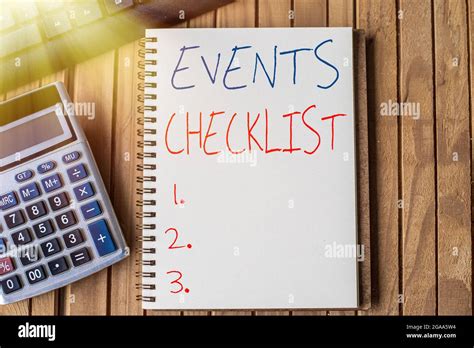 Conceptual Display Events Checklist Word Written On Invaluable Tool For Successfully Managing