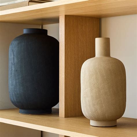 Combed Ceramic Vases Modern Artistic Decor West Elm Uk