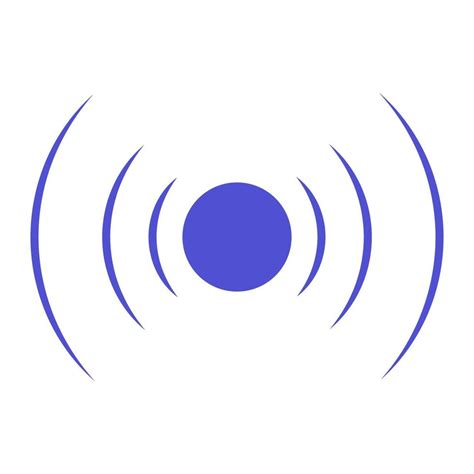 Echo Sonar Waves Blue Radar Symbol On Sea And Ultrasonic Signal