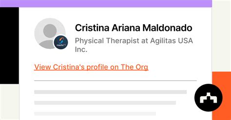 Cristina Ariana Maldonado Physical Therapist At Agilitas Usa Inc The Org