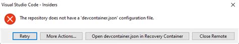Spurious The Repository Does Not Have A Devcontainerjson