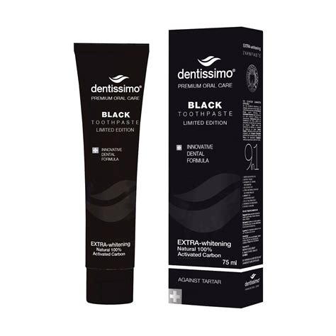 Зубная паста Dentissimo extra whitening black, 75 мл - купить на EVA.UA