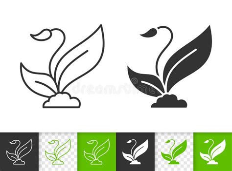 Sprout Simple Black Line Vector Icon Stock Vector Illustration Of