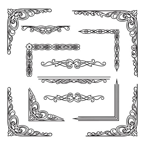 Ornate Black And White Decorative Elements And Frames Showcasing