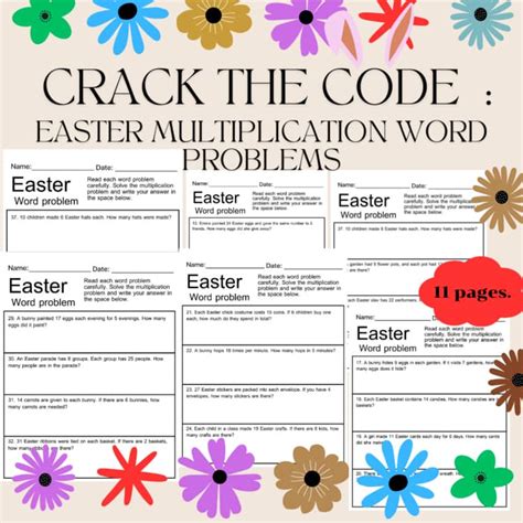 Crack The Code Easter Multiplication Word Problems Solve And Reveal Activity