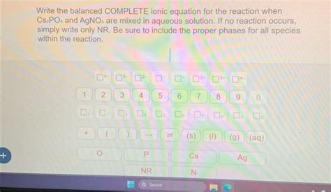 solved write the balanced complete ionic equation for the