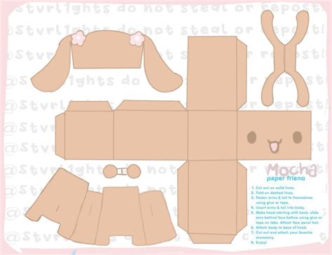 Sanrio Mocha Paper Friend Custom Paper Dolls Printable Diy Crafts