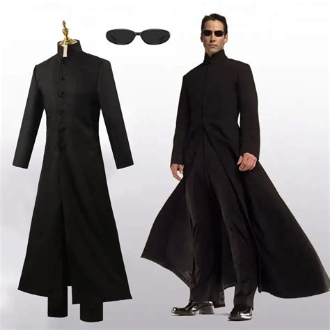 Movie The Matrix Neo Trinity Cosplay Unisex Jumpsuit Have Glasses